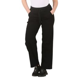MYT Womens Elasticated High Waist Wide Leg Jeans in Schwarz