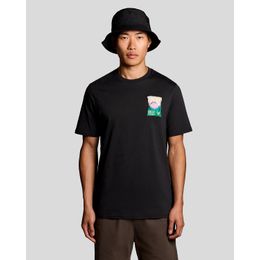 Lyle & Scott Besticktes Grafik T-Shirt mit Rundhalsausschnitt