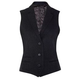 Damen-Weste aus Tweed im 1920er-Jahre-Stil mit Fischgr&auml;tenmuster in Marineblau