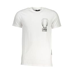 Cavalli Class Bianco Baumwoll Herren T-Shirt
