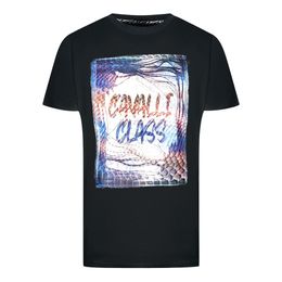 Cavalli Class Box-Logo Schwarzes T-Shirt