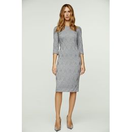 Graues Jacquard-Kleid mit 3/4-&Auml;rmeln