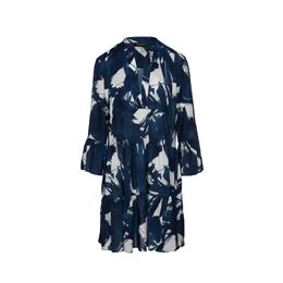 Marineblaues und wei&szlig;es A-Linien-Kleid mit Glocken&auml;rmeln