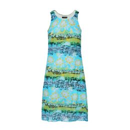 &Auml;rmelloses Sommerkleid &ndash; mehrfarbiger Blumendruck, transparenter Nylon&uuml;berzug, vollst&auml;ndig mit Baumwolle gef&uuml;ttert