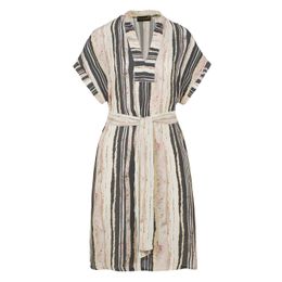 &Auml;rmelloses Kleid mit Streifendruck und Seitenschlitzen