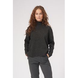 &Uuml;bergro&szlig;er Strickpullover mit Rollkragen - Dunkelgrau