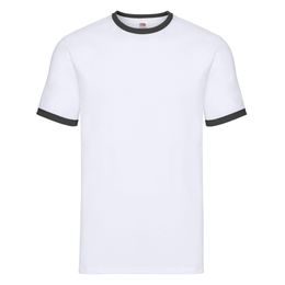 Fruit of the Loom - T-Shirt f&uuml;r Herren (Wei&szlig;/Schwarz)