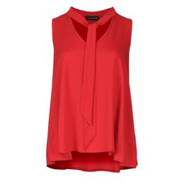Rotes &auml;rmelloses Top mit Krawatten-Detail