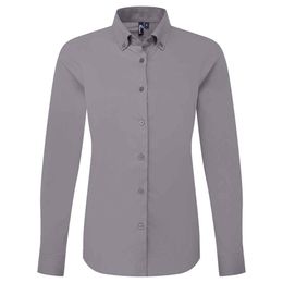 Premier - "Supreme" Formelles Hemd f&uuml;r Damen Lang&auml;rmlig (Stahl)