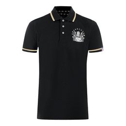 Aquascutum Aldis Schwarzes Polohemd mit Spitze