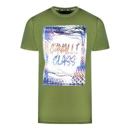 Cavalli Class Box Logo Gr&uuml;nes T-Shirt