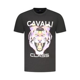 Cavalli Class Nero Baumwoll-Herren-T-Shirt