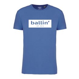 Cut Out Logo Shirt von Ballin Est. 2013 in der farbe Blau und in gr&ouml;&szlig;e XXL.