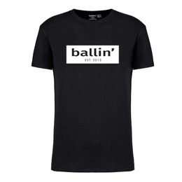 Cut Out Logo Shirt von Ballin Est. 2013 in der farbe Schwarz und in gr&ouml;&szlig;e XXL.