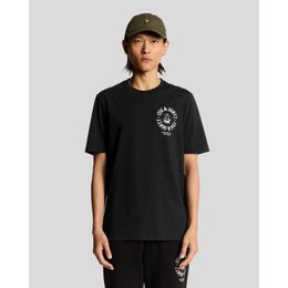 Lyle & Scott Lyle & Scott T-Shirt mit Schiffsabzeichen und Grafik &ndash; Schwarz