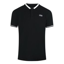 Cavalli Class - Schwarzes Poloshirt Mit Auff&auml;lligem Streifenkragen