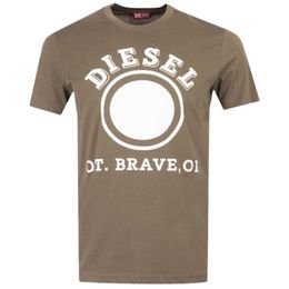 Diesel Herren 1976 Varsity Logo T-Shirt (Gr&uuml;n)