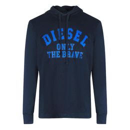 Diesel &ndash; T-Shirt mit Kapuze und Logo &bdquo;Only The Brave&ldquo; in Marineblau