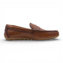 Tamaris Herren-Mokassins aus braunem Leder, Freizeitschuhe