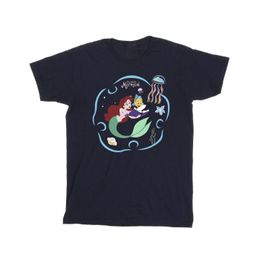 Disney - "The Little Mermaid Reading A Book" T-Shirt f&uuml;r Herren (Marineblau)