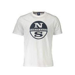 North Sails Wei&szlig;es Baumwoll-T-Shirt f&uuml;r Herren