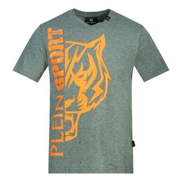 Plein Sport Tiger Seitenlogo Grau T-Shirt