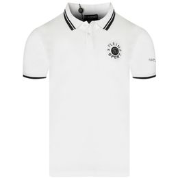 Plein Sport Poloshirt Mit Zweifarbigem Kragen Und Tigerdesign Auf Dem R&uuml;cken, Wei&szlig;