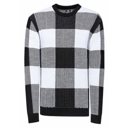 Rusty Neal Schwerer Karo Kontrast Grobstrick Pullover