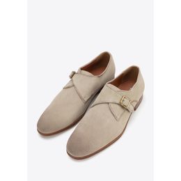 Wittchen Herren-Monk-Schuhe aus beigefarbenem Wildleder