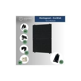venturama Solar EvoWall Wandmontage Komplettset BlackLine - F&uuml;r 2 PV-Module