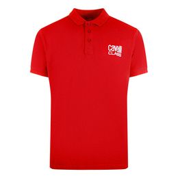 Rotes Poloshirt &bdquo;Cavalli Class&ldquo; mit auff&auml;lligem Logo