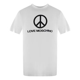 Moschino Peace Logo Wei&szlig;es T-shirt
