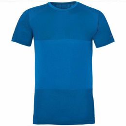 asics Fuzex Herren Blau nahtloses T-Shirt