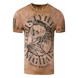 Rusty Neal T-Shirt Verwaschen mit Skull-Print