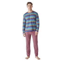 Langarm-Rundhals-Baumwollpyjama f&uuml;r Herren JJB12