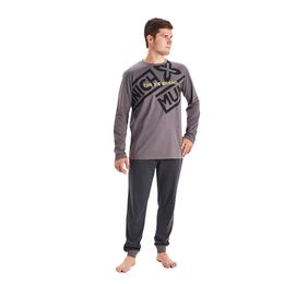 MUNICH MU1 Herren-Winterpyjama mit langen &Auml;rmeln und Rundhalsausschnitt