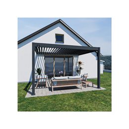 Weide Deluxe Wand Pergola Voll Aluminium 3 x 4 M Lamellendach anthrazit?