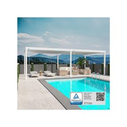 Weide Deluxe Plus Pergola Voll Aluminium freistehend 4 x 8 M Lamellendach wei&szlig;?