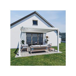 Weide Deluxe Wand Pergola Voll Aluminium 3 x 4 M Lamellendach wei&szlig;?
