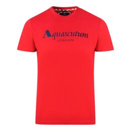 Aquascutum London Markenlogo Rotes T-Shirt