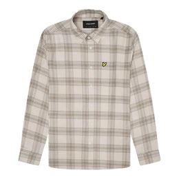 Lyle & Scott Lyle & Scott Tonal Check Langarm-Flanellhemd in Beige