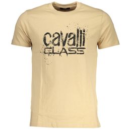 Cavalli Class Bold Black Logo Beiges T-Shirt