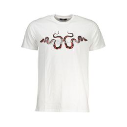 Cavalli Class Wei&szlig;es Baumwoll-Herren-T-Shirt