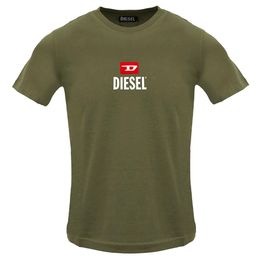 Diesel - Just Small - T-shirt &bdquo;deep Depths" In Gr&uuml;n Mit Neuem D-logo