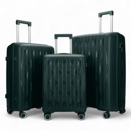 Hartschalenkoffer Gr&uuml;n Robustes Kofferset 8 R&auml;der Kabine TSA Gep&auml;ckkoffer Urlaub Reise