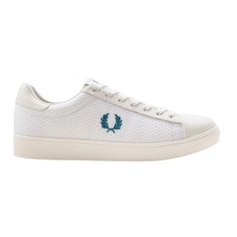 Fred Perry - Sneaker Mit Blauem Lorbeerkranz-logo In Wei&szlig;