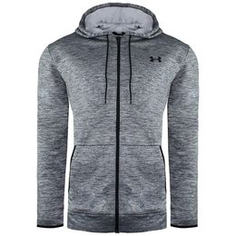 Under Armour Langarm Zip Up Grey Herren Fleece Fleece Kapuze -Gleisjacke 1357110 014