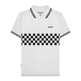 Lambretta - "SS25" Poloshirt Mit kontrastfarbenen Streifen f&uuml;r Herren (Wei&szlig;/Schwarz)