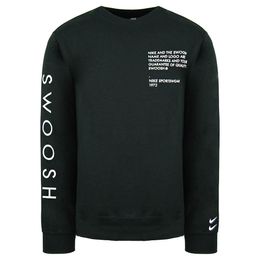 Nike Swoosh Long Sleeve Crew Neck Schwarze Herren Pullover Cu4035 010