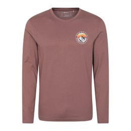 Mountain Warehouse - "Circle Mountain Sunset" T-Shirt f&uuml;r Herren, Lang&auml;rmlig (Burgunderrot)